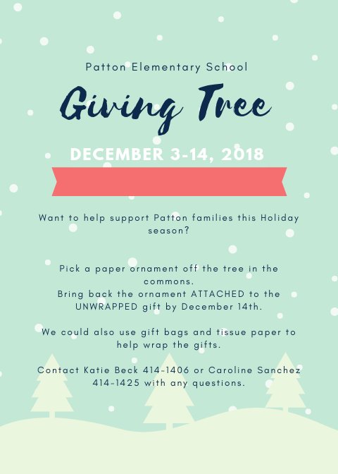 DEC 3-14 | GIVING TREE – Patton PTA